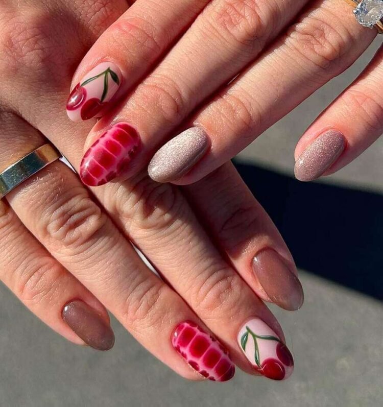 45 Cherry Nail Designs That Are Too Cute to Pass Up