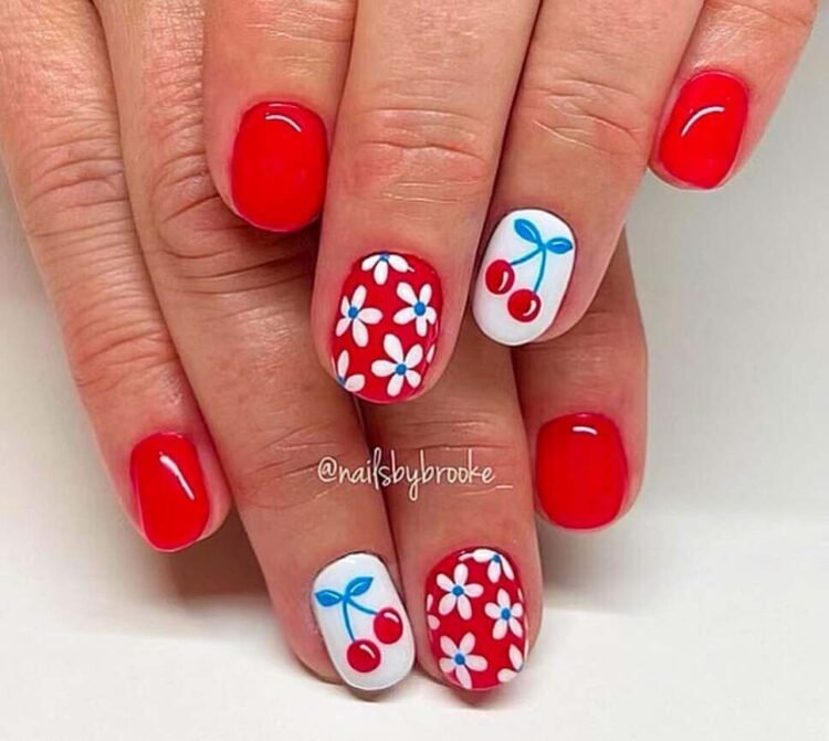 45 Cherry Nail Designs That Are Too Cute to Pass Up