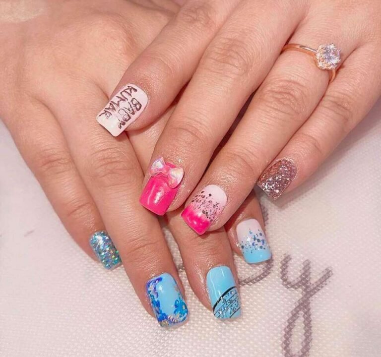 49 Trendy and Cute Baby Shower Nail Ideas to Celebrate Your Little One ...