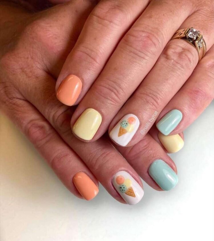 Get the Scoop: 45 Deliciously Fun Ice Cream Nail Designs