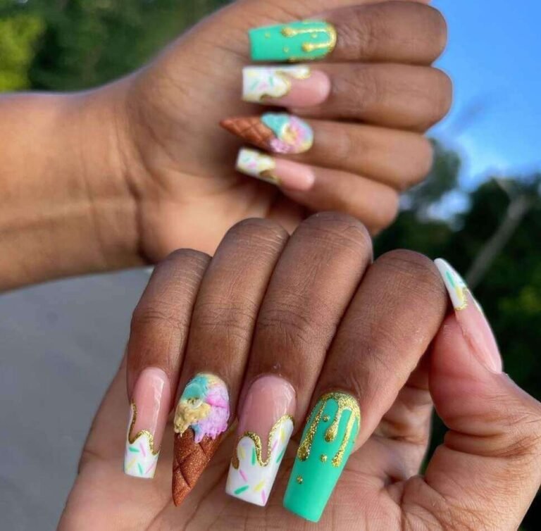Get the Scoop: 45 Deliciously Fun Ice Cream Nail Designs