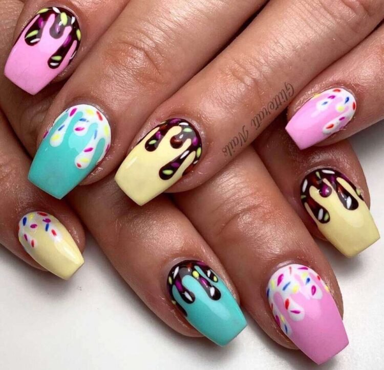 Get the Scoop: 45 Deliciously Fun Ice Cream Nail Designs